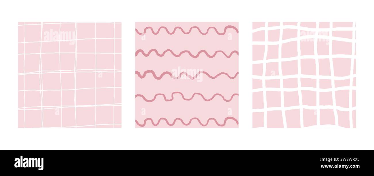 Simple Geometric Hand Drawn Irregular Patterns. Colored Doodle ...