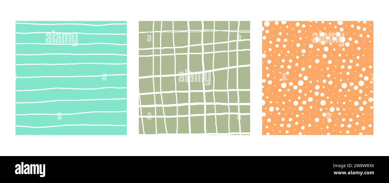 Simple Geometric Hand Drawn Irregular Patterns. Colored Doodle ...