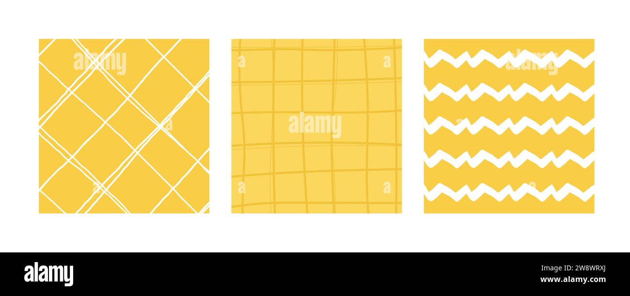 Simple Geometric Hand Drawn Irregular Patterns. Colored Doodle ...