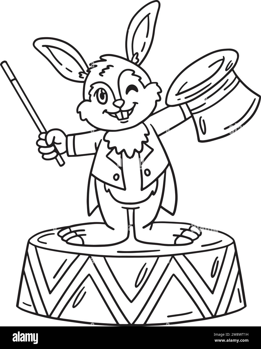 Circus Magician Rabbit Isolated Coloring Page Stock Vector Image & Art ...