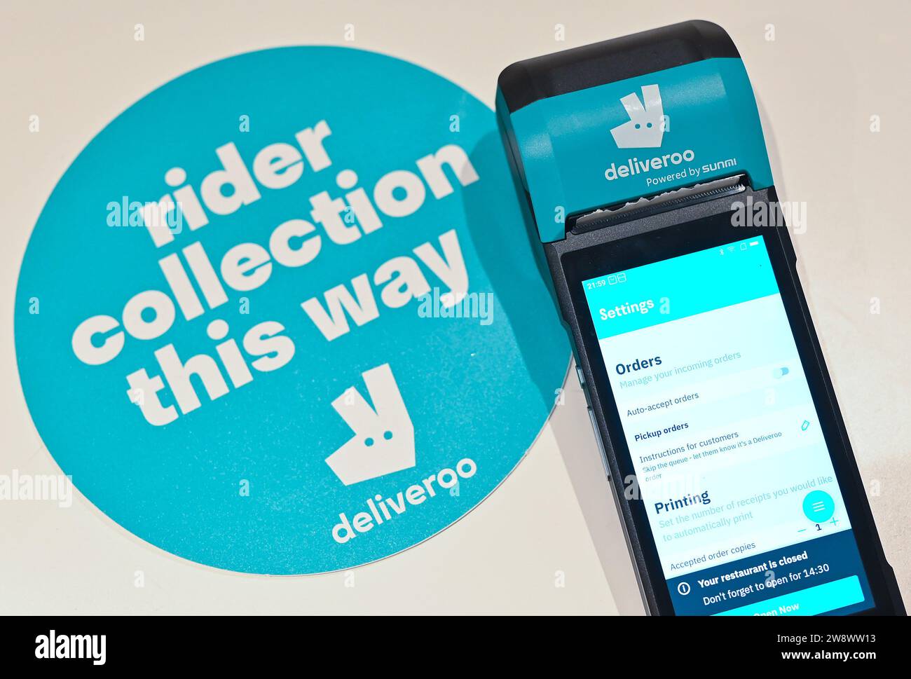 Deliveroo machine at home whilst setting up a catering business. Oxford ...