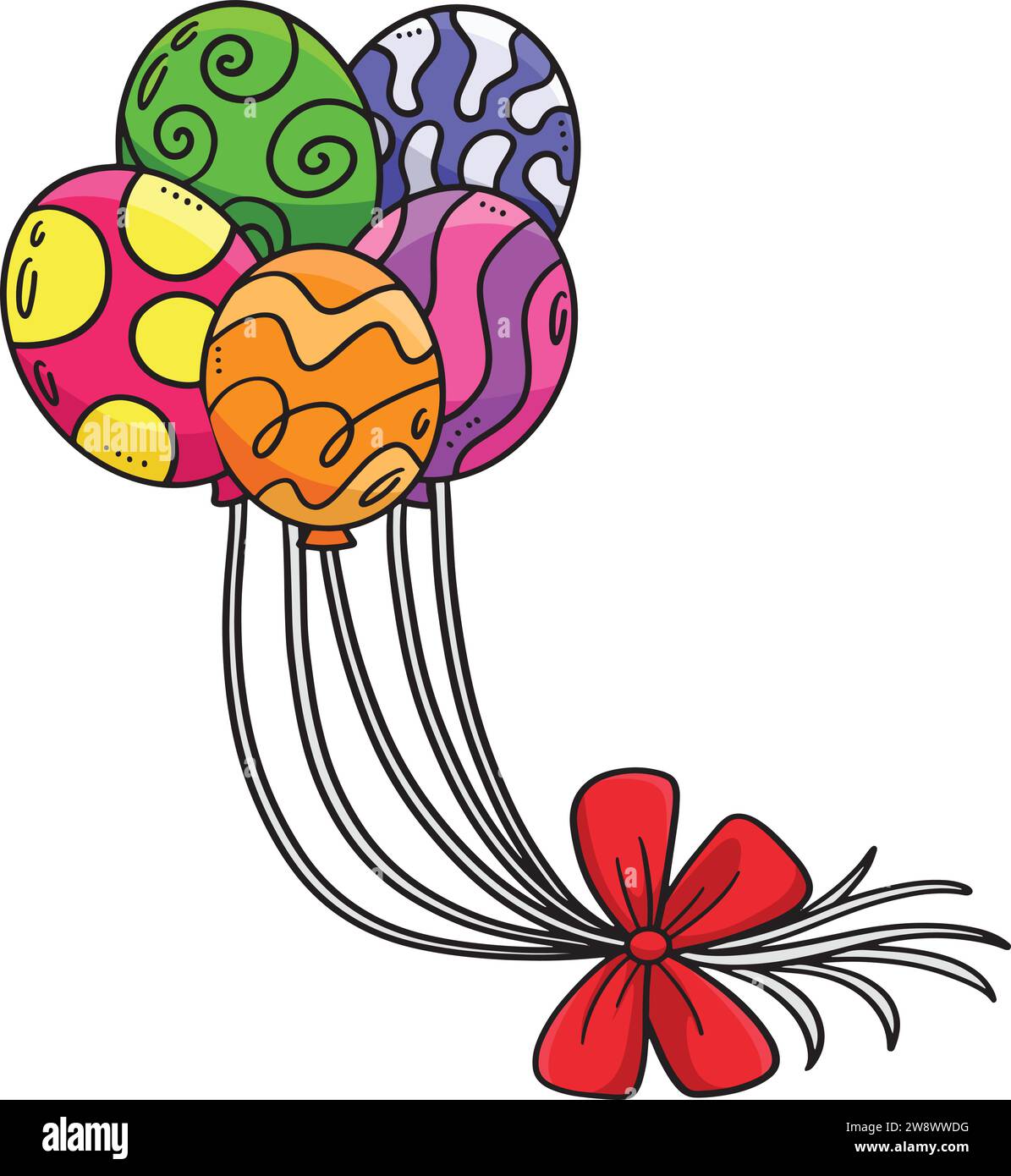 Birthday Balloons Cartoon Colored Clipart Stock Vector Image & Art - Alamy