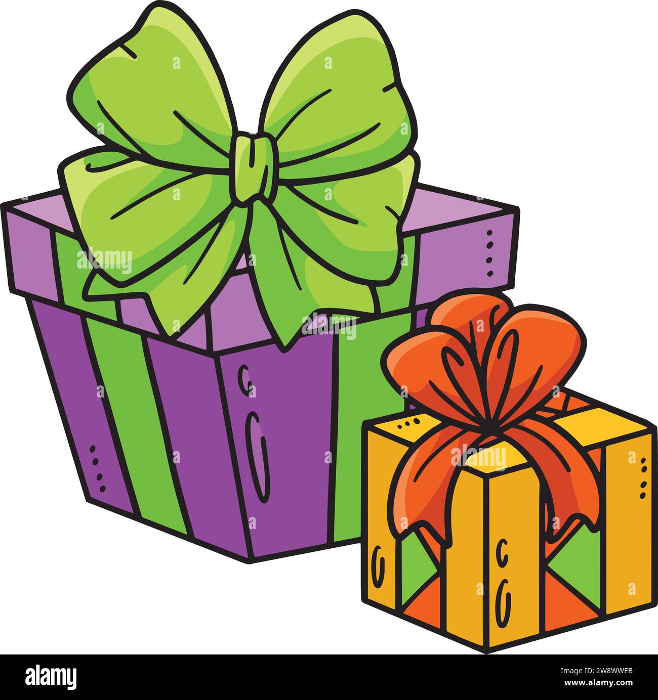 Birthday Gift Cartoon Colored Clipart Illustration Stock Vector Image ...
