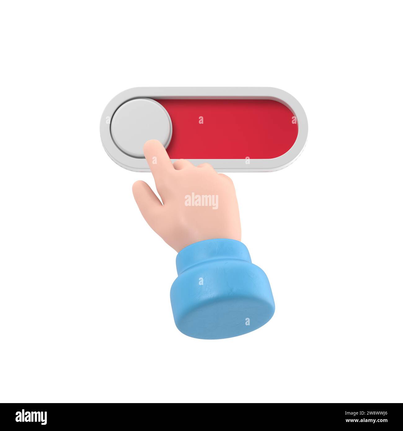 Cartoon Gesture Icon Mockup.3d render,cartoon character hand touches ...