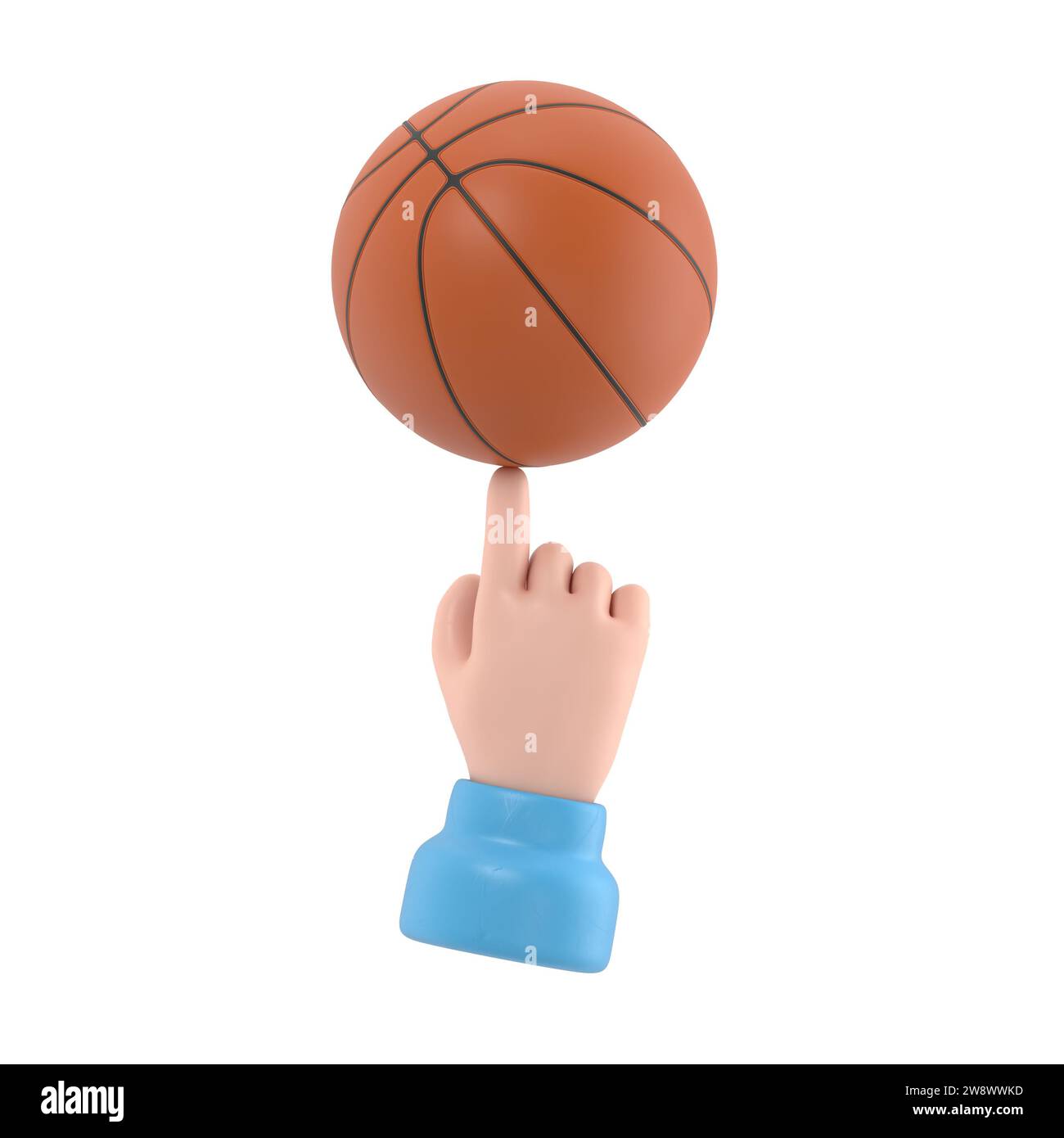 Cartoon Gesture Icon Mockup.3d businessman's hand is spinning a ...