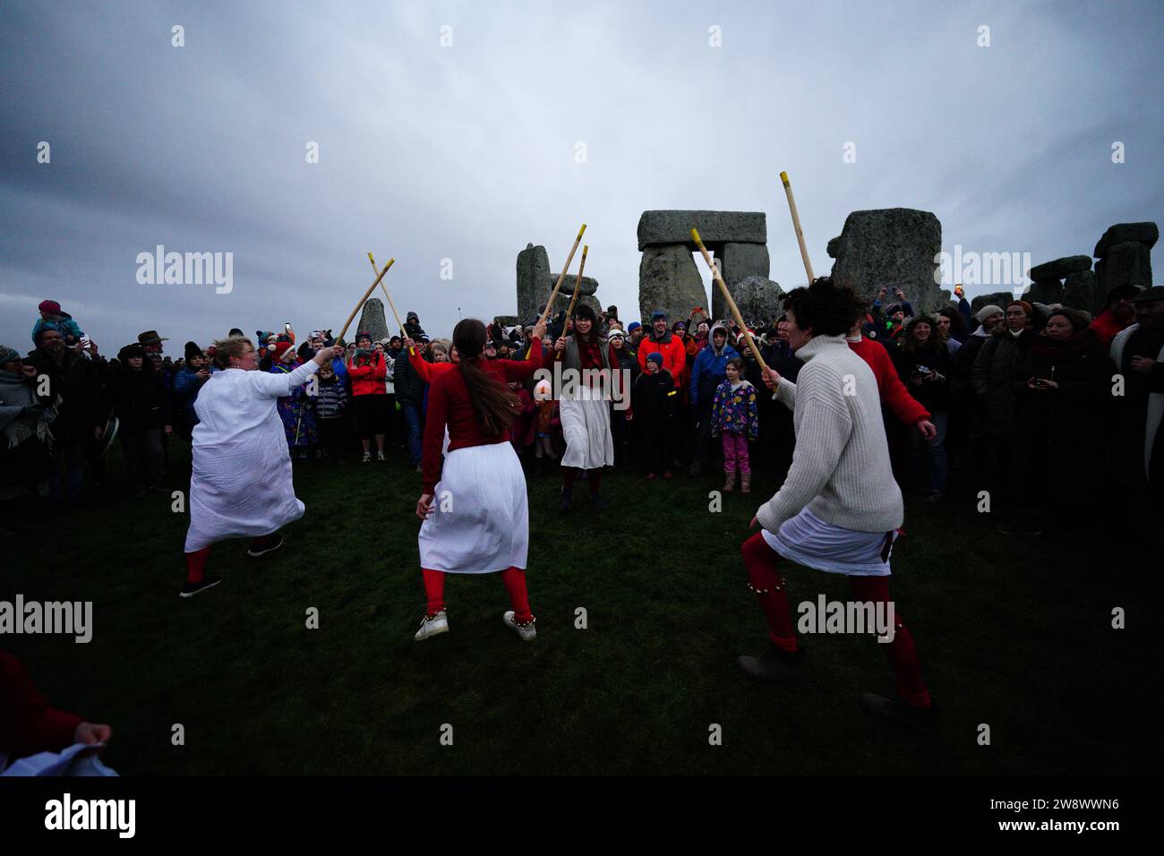 People take part in the winter solstice celebrations at the Stonehenge ...