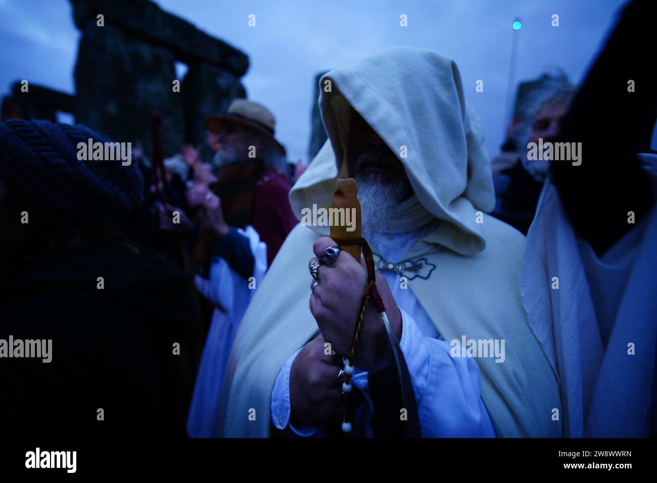 People take part in the winter solstice celebrations at the Stonehenge ...