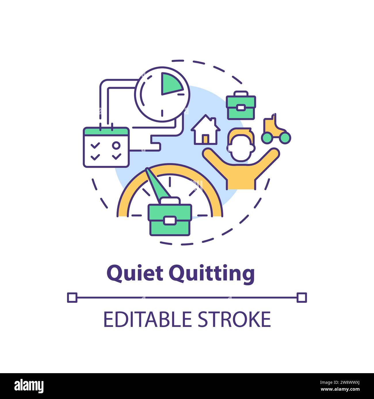 Silent quitting Stock Vector Images - Alamy