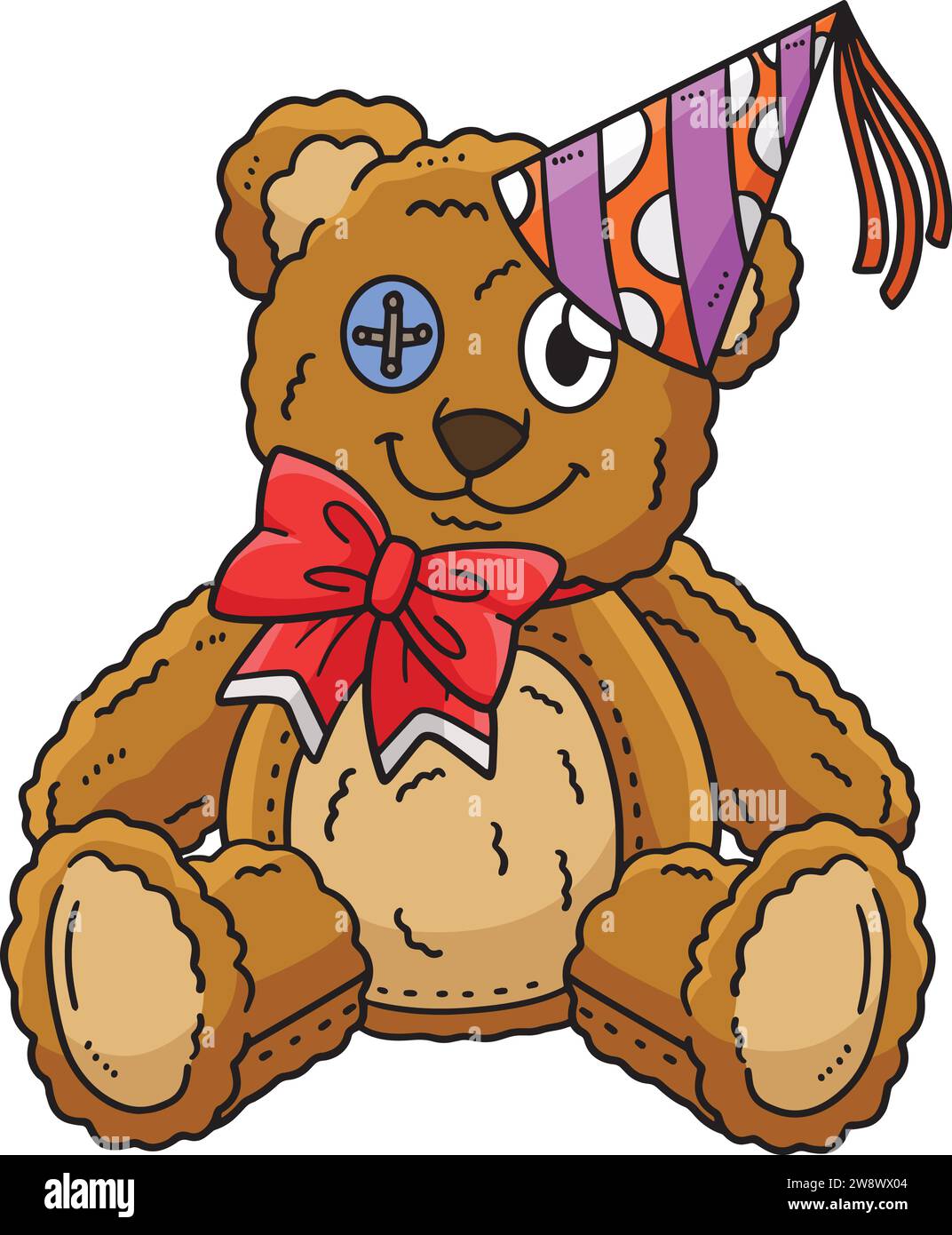 Birthday Teddy Bear Gift Cartoon Colored Clipart Stock Vector Image ...