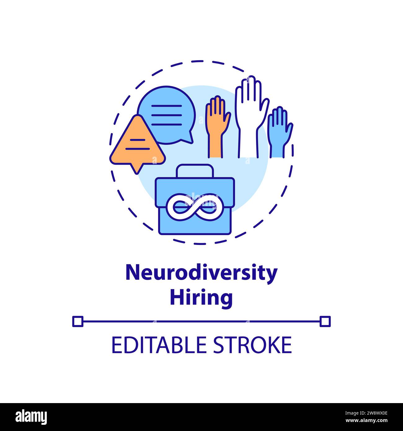 Thin line simple colorful neurodiversity hiring icon concept Stock Vector Image & Art - Alamy