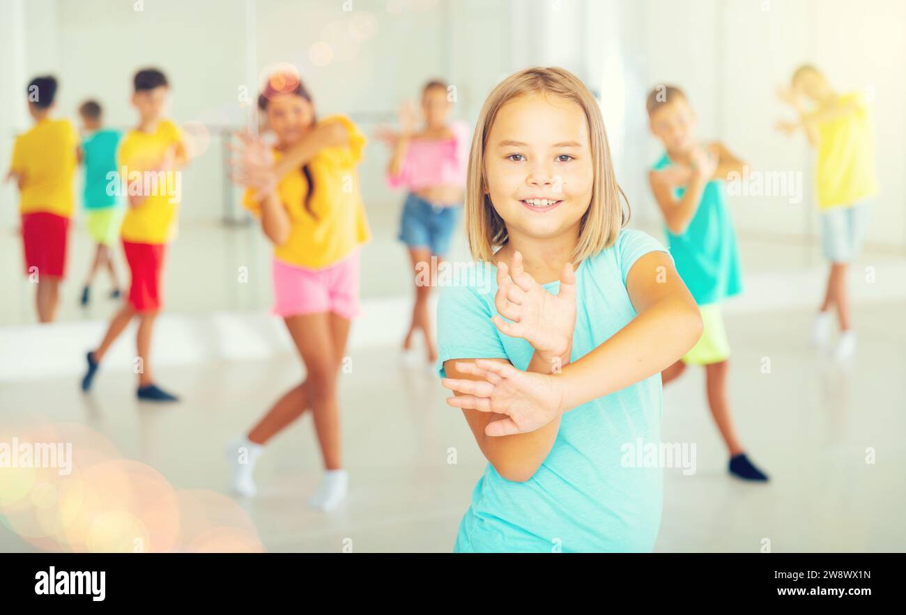 Children exercising modern dance moves together Stock Photo - Alamy