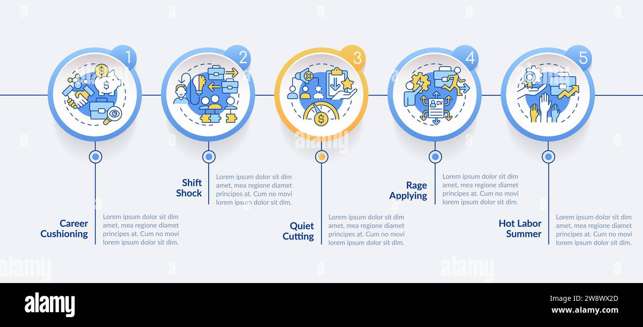Multicolor workplace trends layout with simple line icons Stock Vector ...