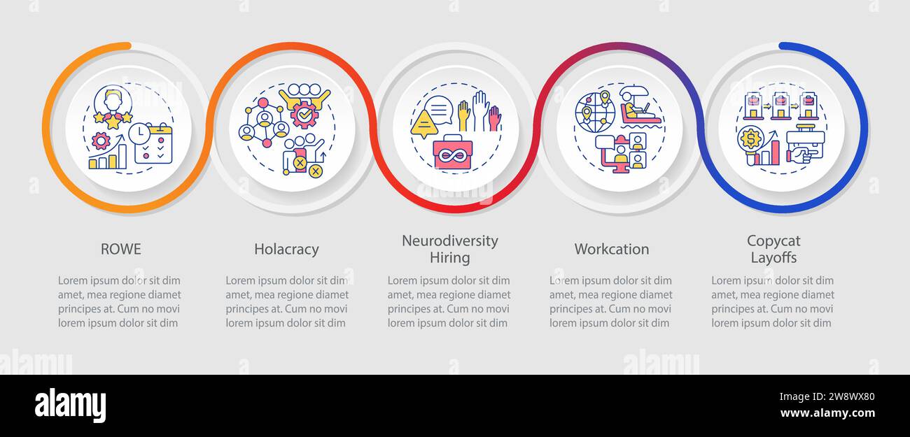 2D workplace trends layout with creative icons concept Stock Vector ...