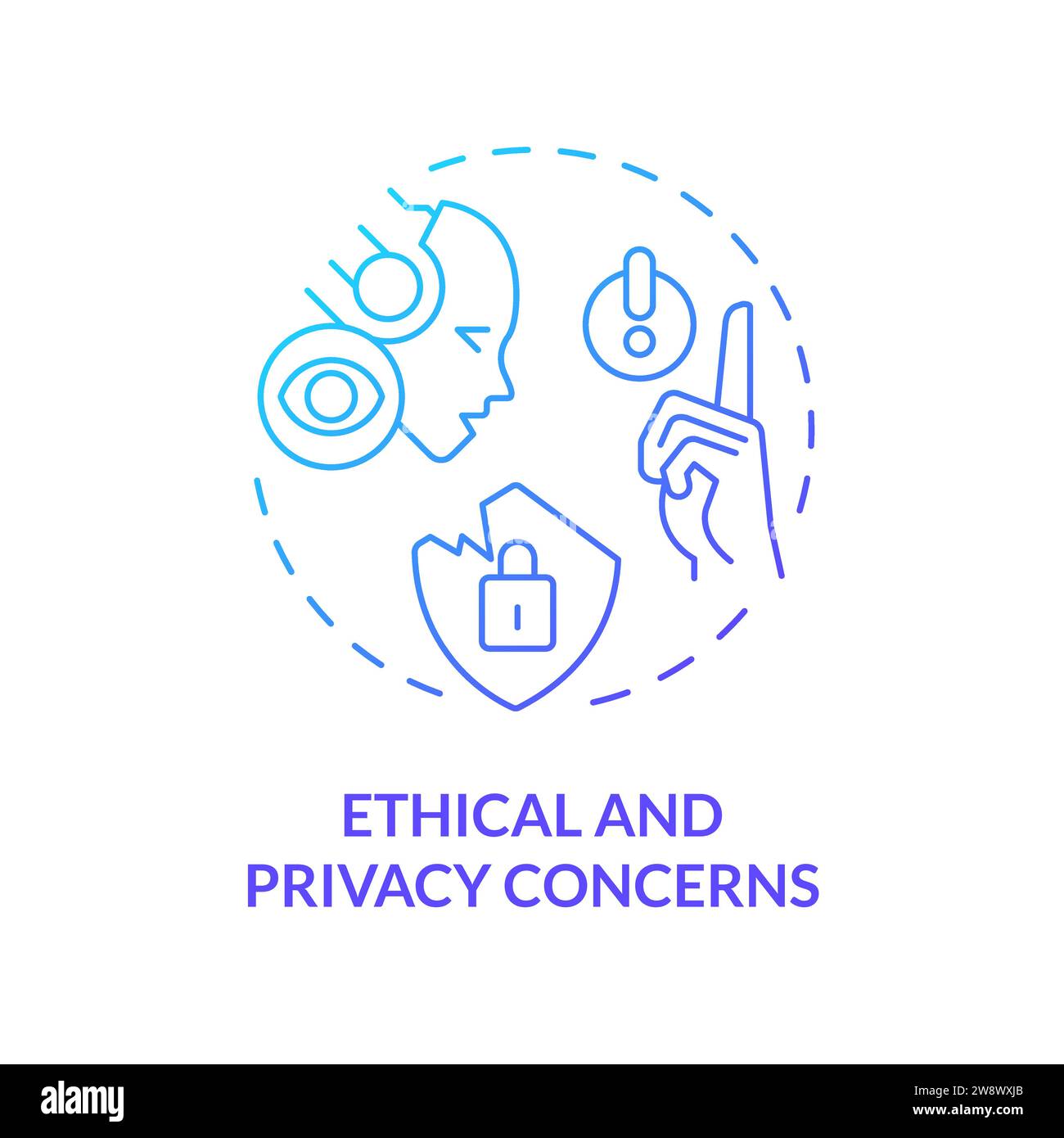 Thin line gradient ethical and privacy concerns icon concept Stock ...