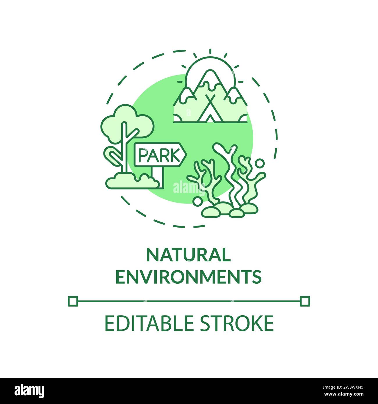 Thin line simple green natural environments icon concept Stock Vector Image & Art - Alamy