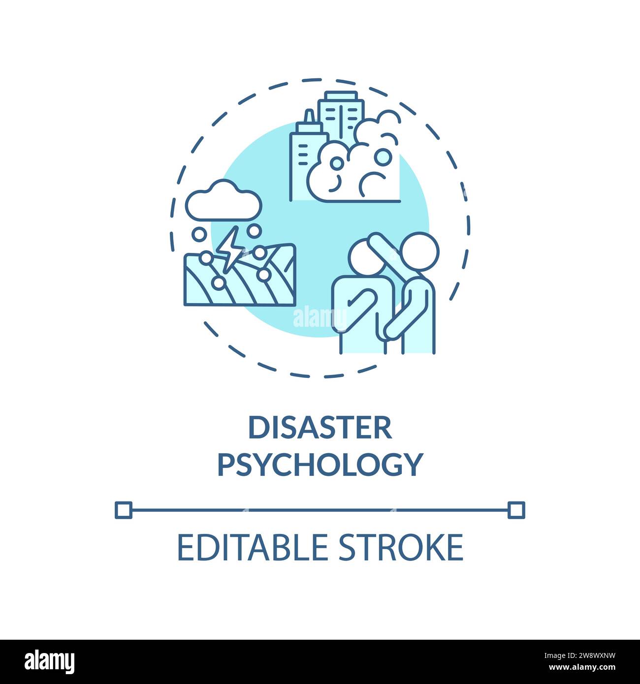 Thin line simple blue disaster psychology icon concept Stock Vector ... Thin line simple blue disaster psychology icon concept Stock Vector ...