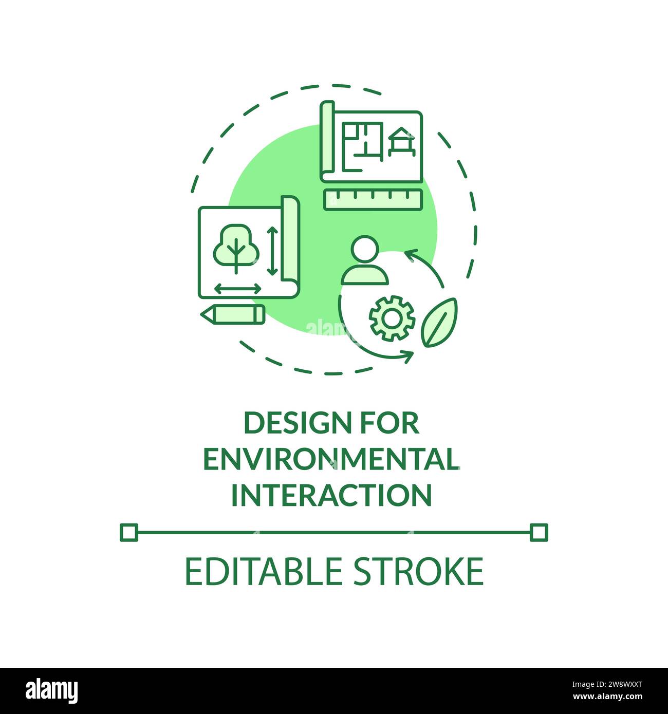 Linear design for environmental interaction icon concept Stock Vector ...