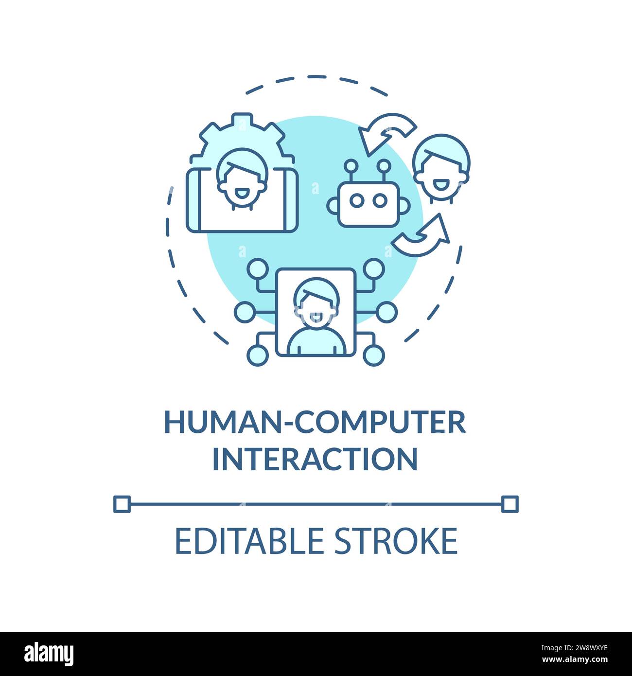 Thin Line Blue Human Computer Interaction Icon Concept Stock Vector Image And Art Alamy