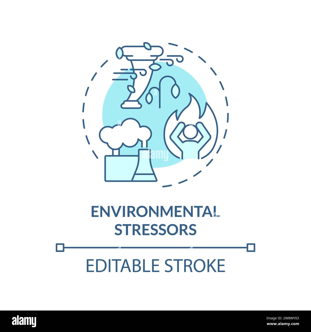 Thin line blue environmental stressors icon concept Stock Vector Image & Art - Alamy
