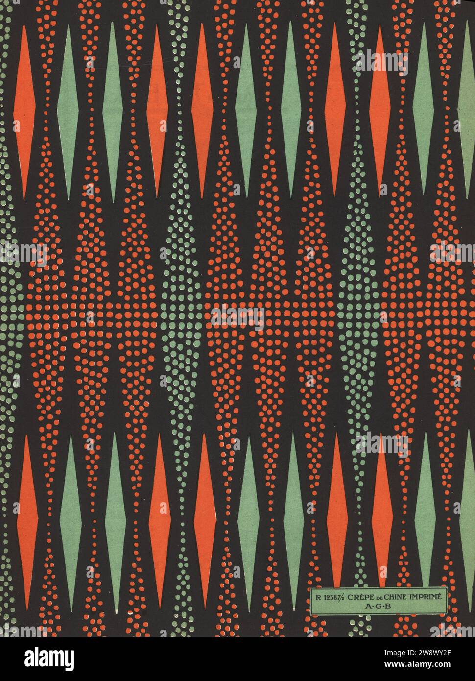 Fabric pattern R.12387/2 in Crepe du Maroc from AGB, Albert Godde ...