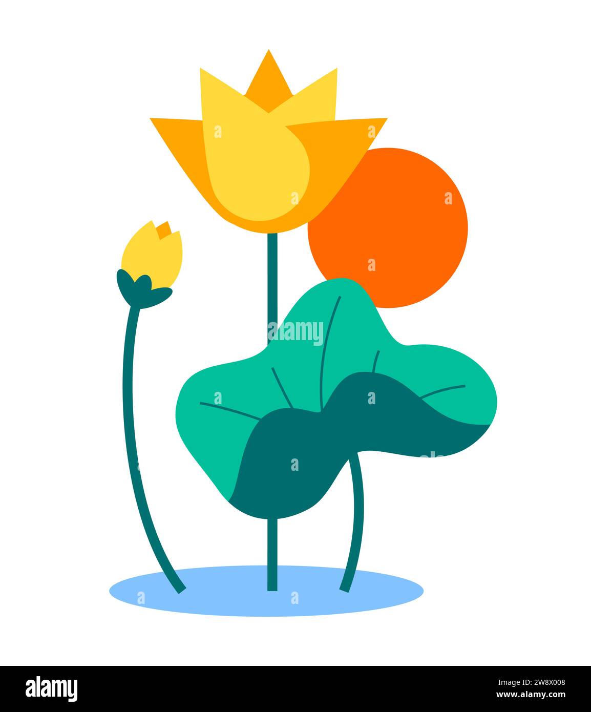 Lotus flower - modern flat design style single isolated image Stock ...