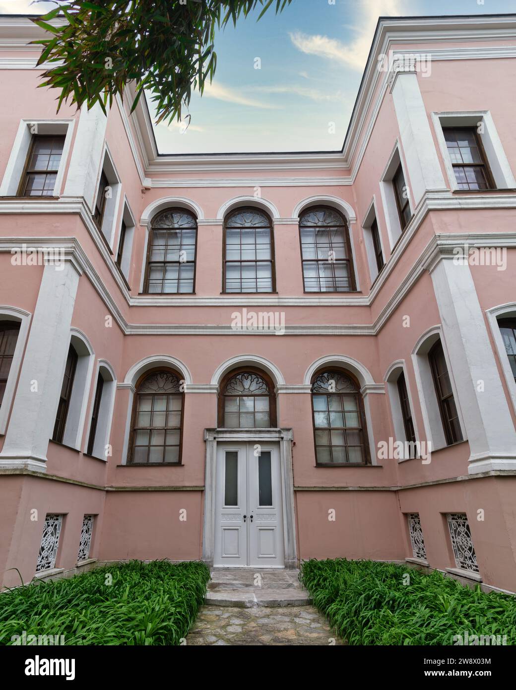 Angled shot of exterior of Harem building at the courtyard of ...