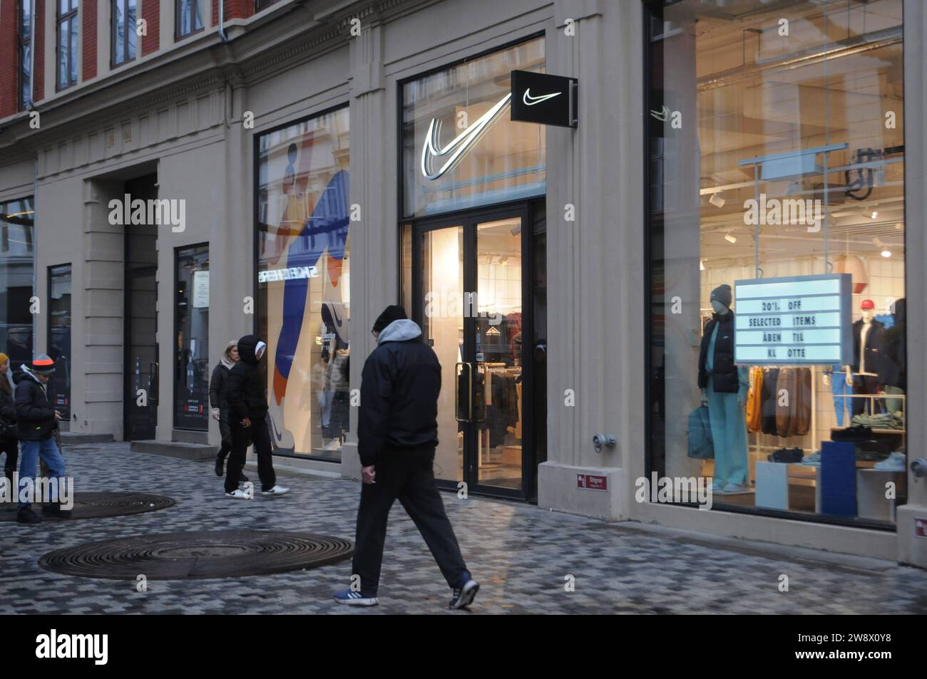 Copenhagen, Denmark /22 December 2023/.Nike store in danish capital ...