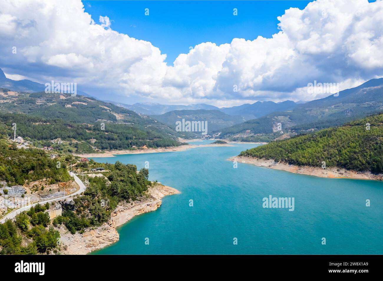 Aerial photo of Alanya dim cay river and dam Stock Photo - Alamy