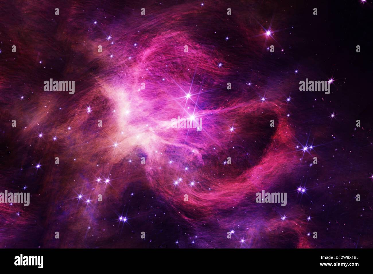 Red cosmic nebula. Elements of this image furnished by NASA. High ...