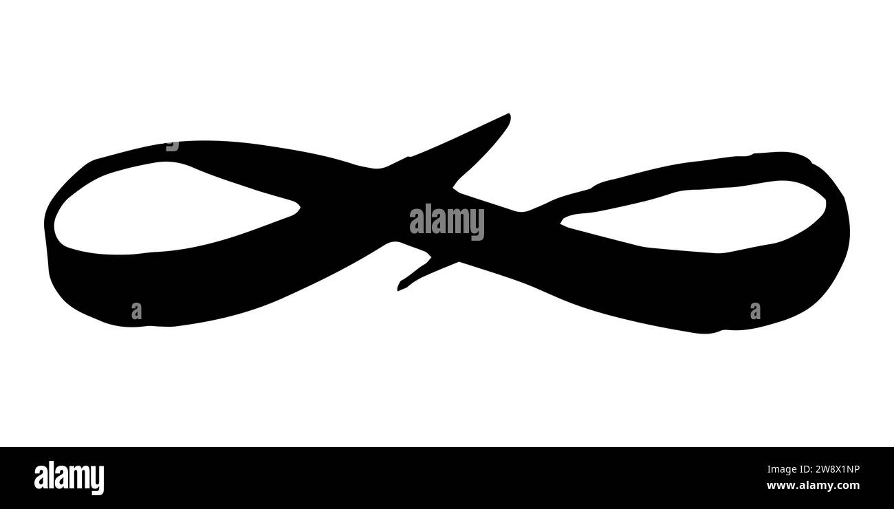 Infinity symbol hand painted with grunge brush stroke and black paint ...