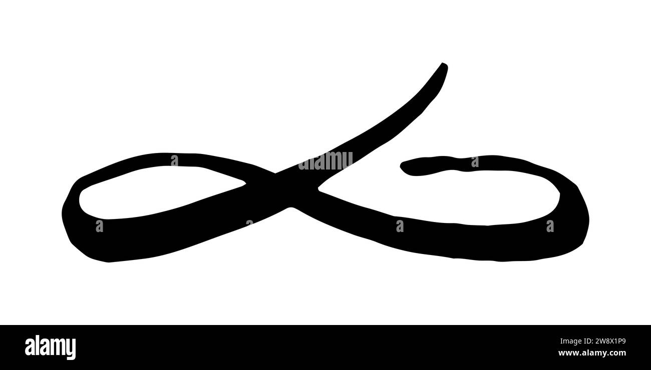 Infinity symbol hand painted with grunge brush stroke and black paint ...