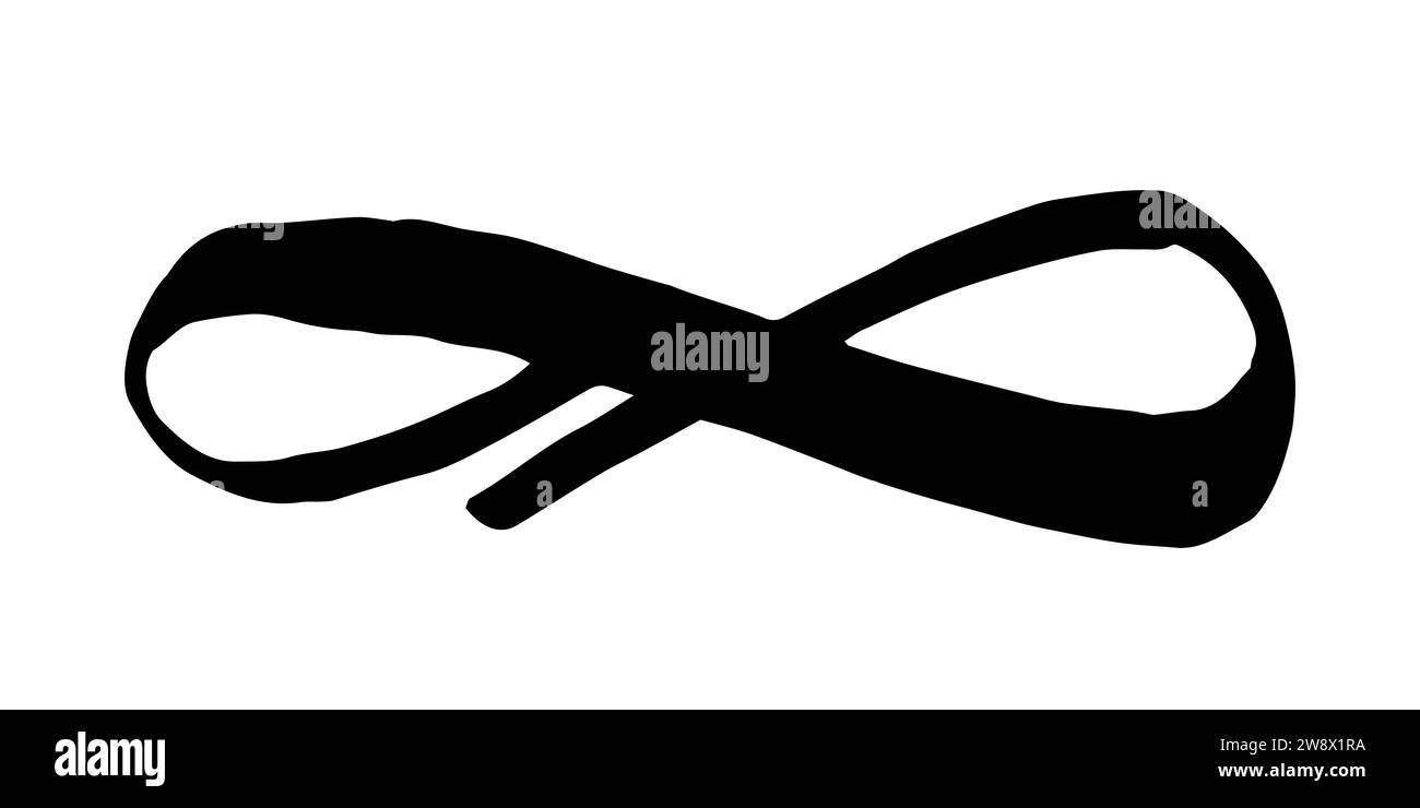 Infinity symbol hand painted with grunge brush stroke and black paint ...