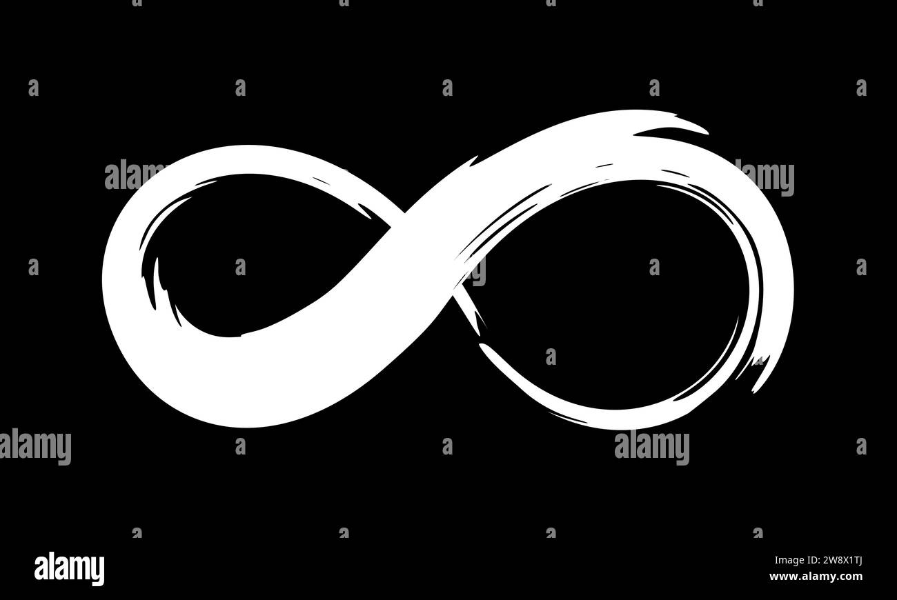 Infinity symbol. Hand painted with ink. Ornamental rounded stamp ...