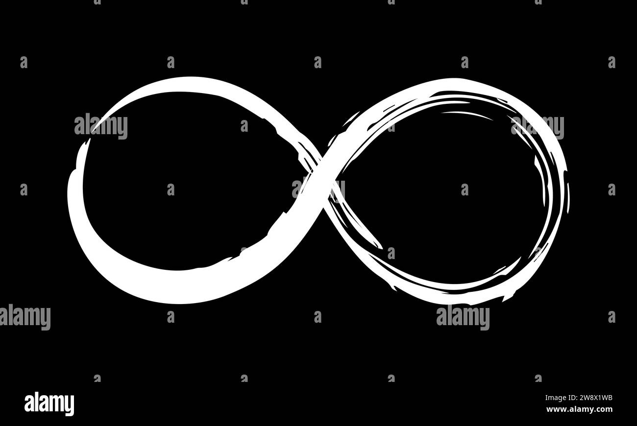 Infinity symbol. Hand painted with ink. Ornamental rounded stamp ...