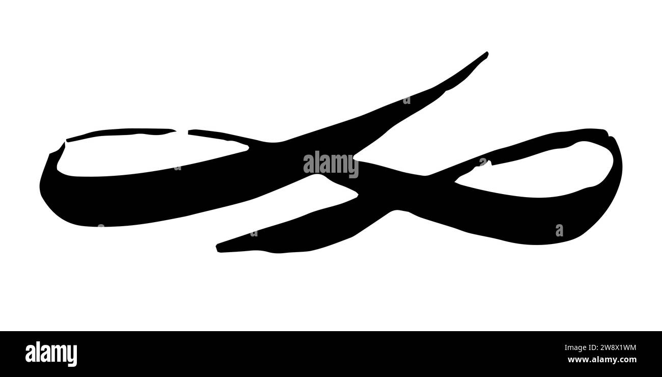 Infinity symbol hand painted with grunge brush stroke and black paint ...