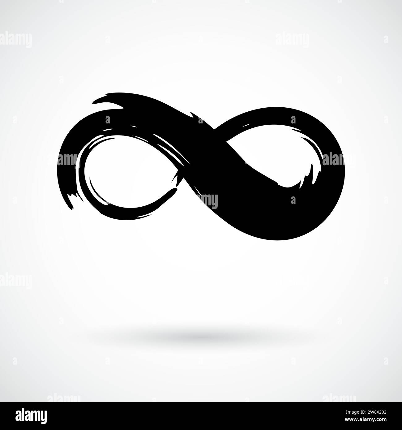 Infinity symbol. Hand painted with black paint. Grunge brush stroke ...