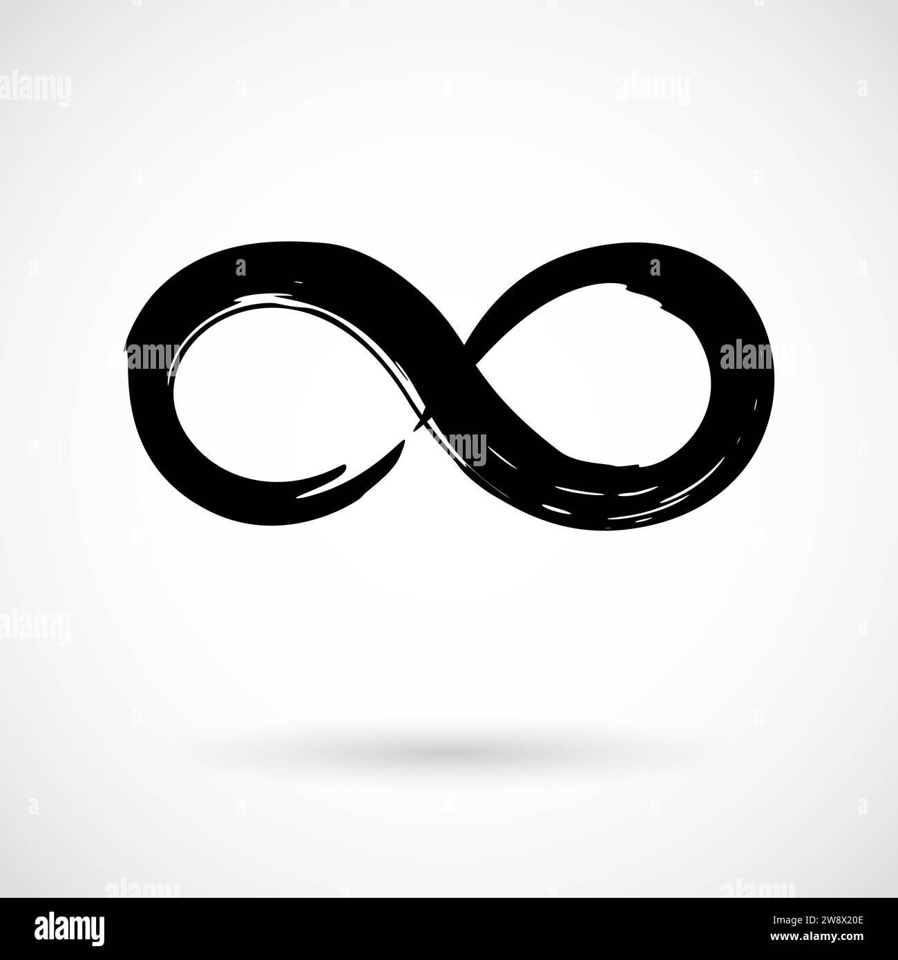 Infinity symbol. Hand painted with black paint. Grunge brush stroke ...