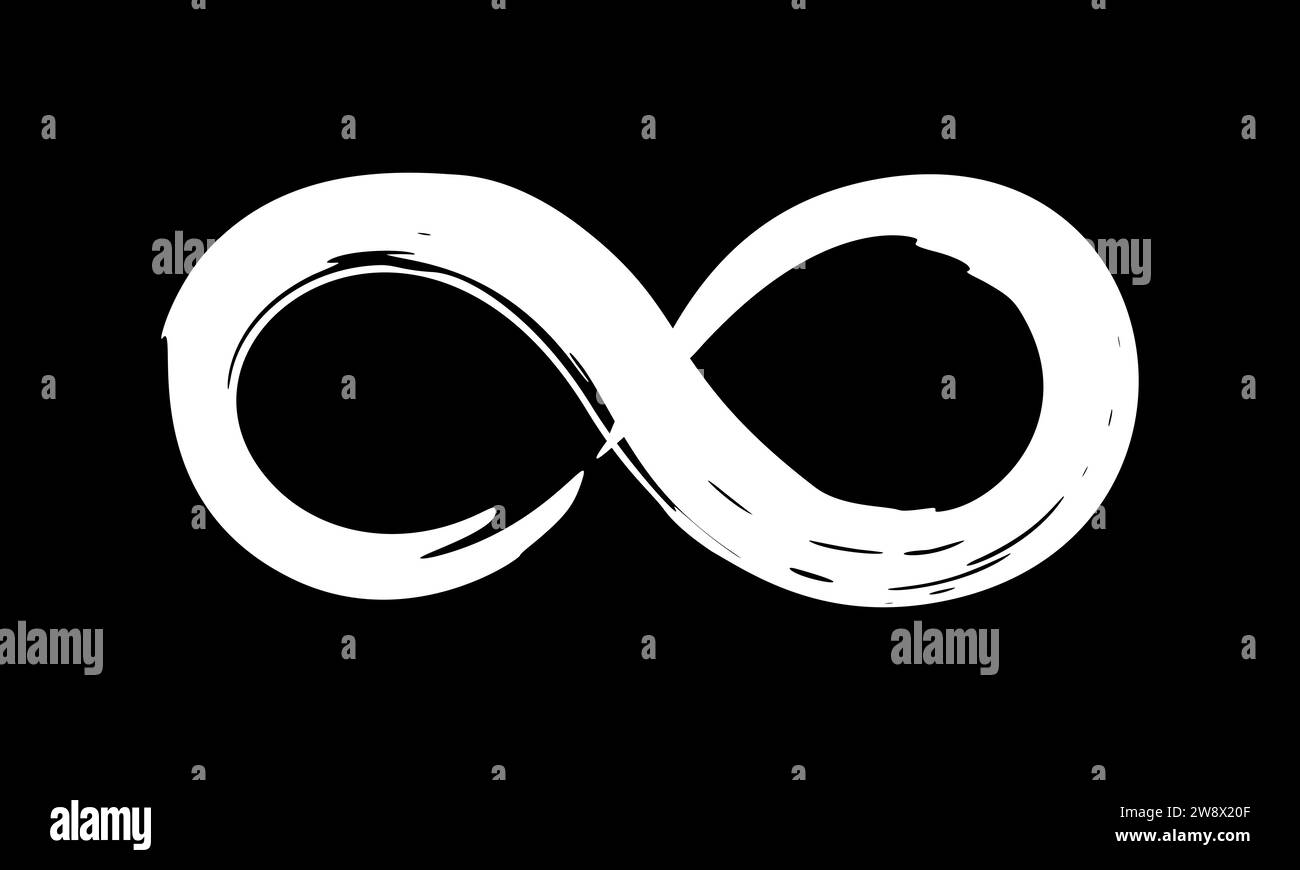 Infinity symbol. Hand painted with ink. Ornamental rounded stamp ...