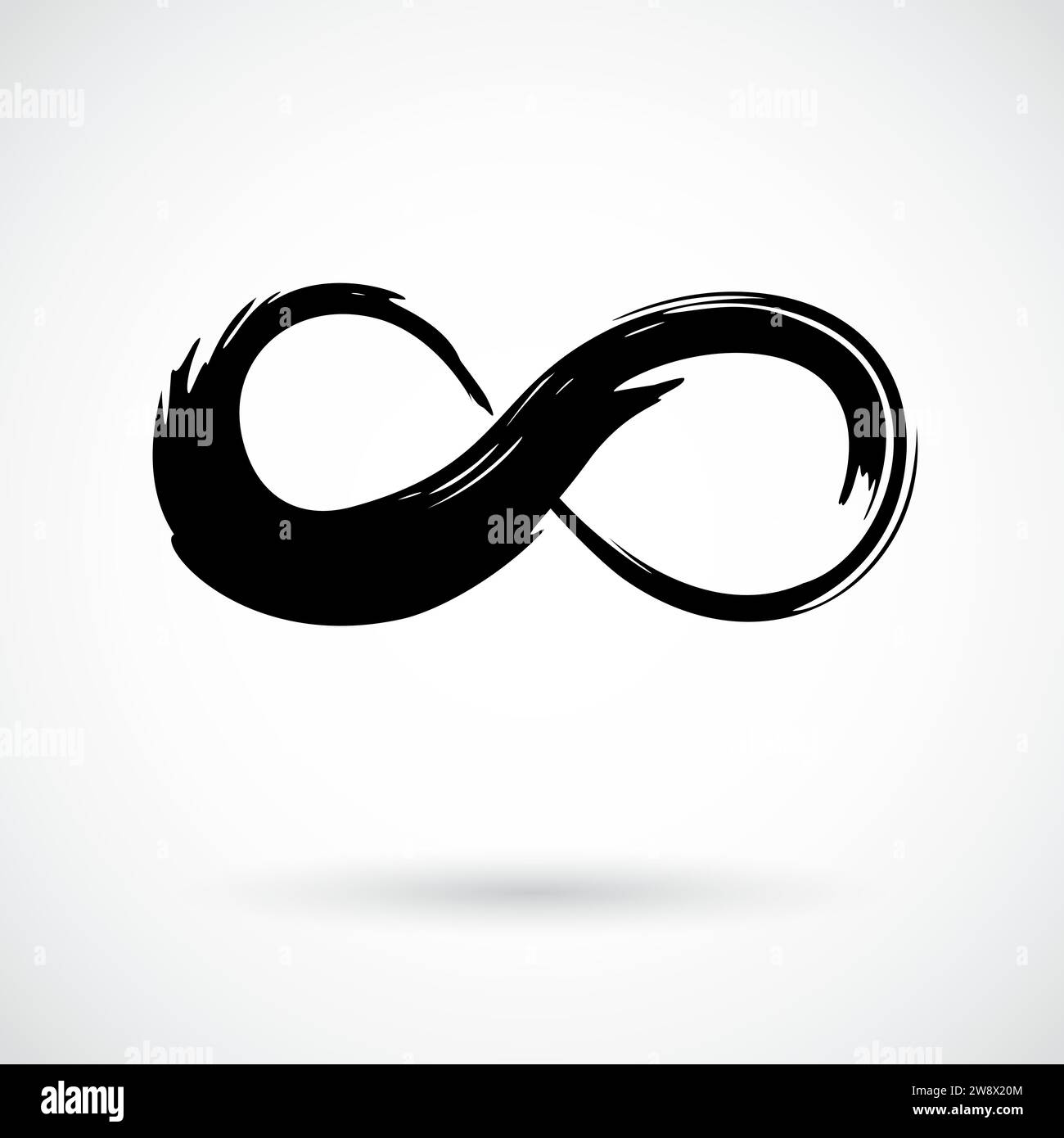 Infinity symbol. Hand painted with ink. Ornamental rounded stamp ...