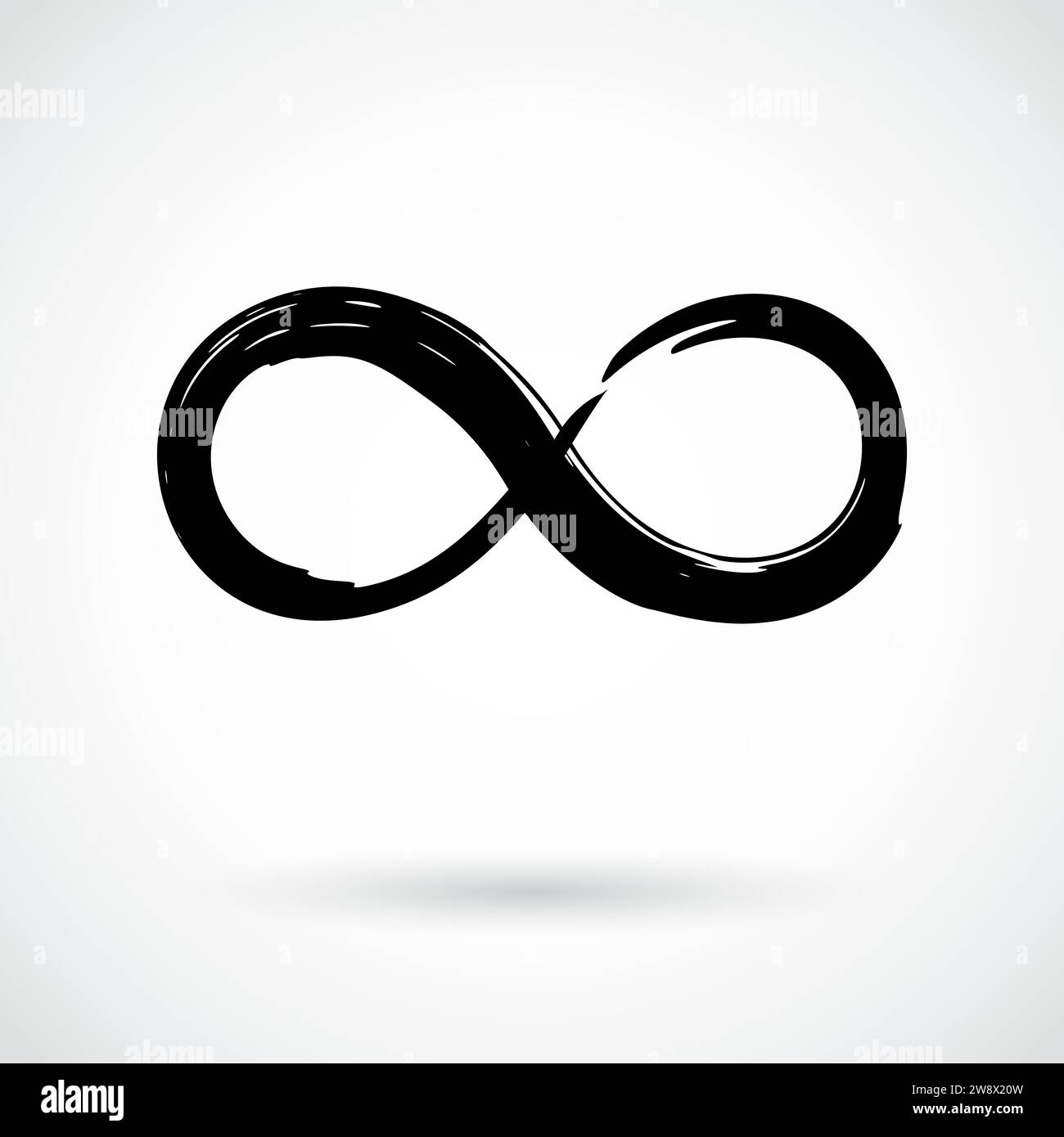 Infinity symbol. Hand painted with ink. Ornamental rounded stamp ...