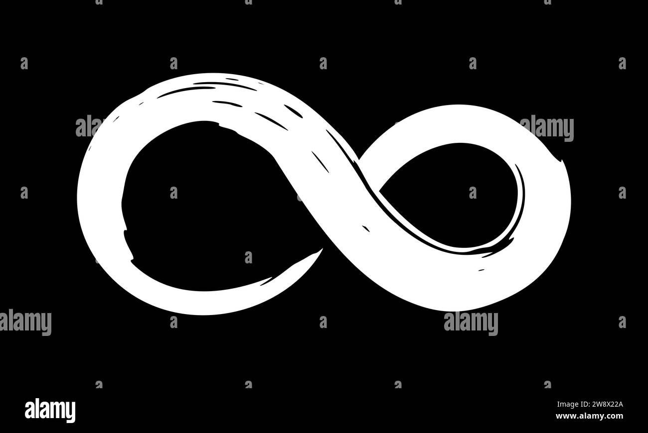 Infinity symbol. Hand painted with ink. Ornamental rounded stamp ...