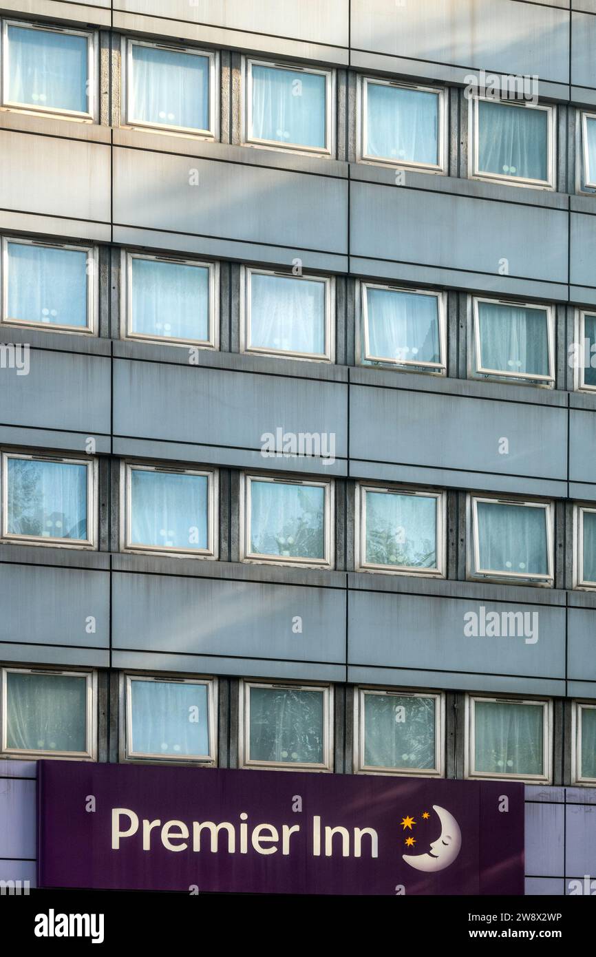 The windows and sign of a Premier Inn hotel, London Stock Photo - Alamy
