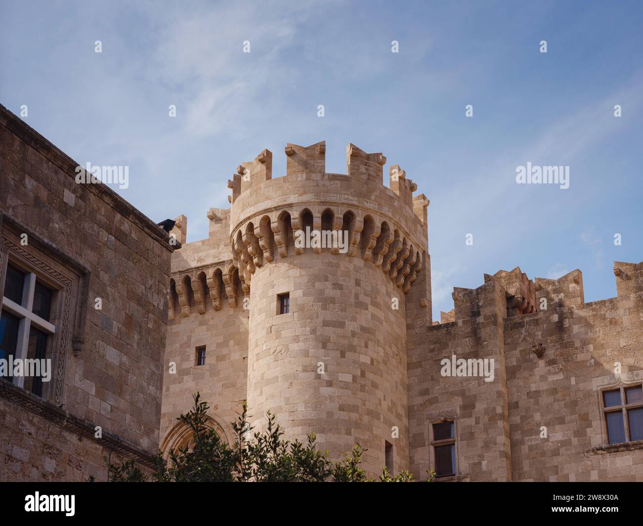 Travel to Greece, Mediterranean islands Rhodes. Main gates of The ...