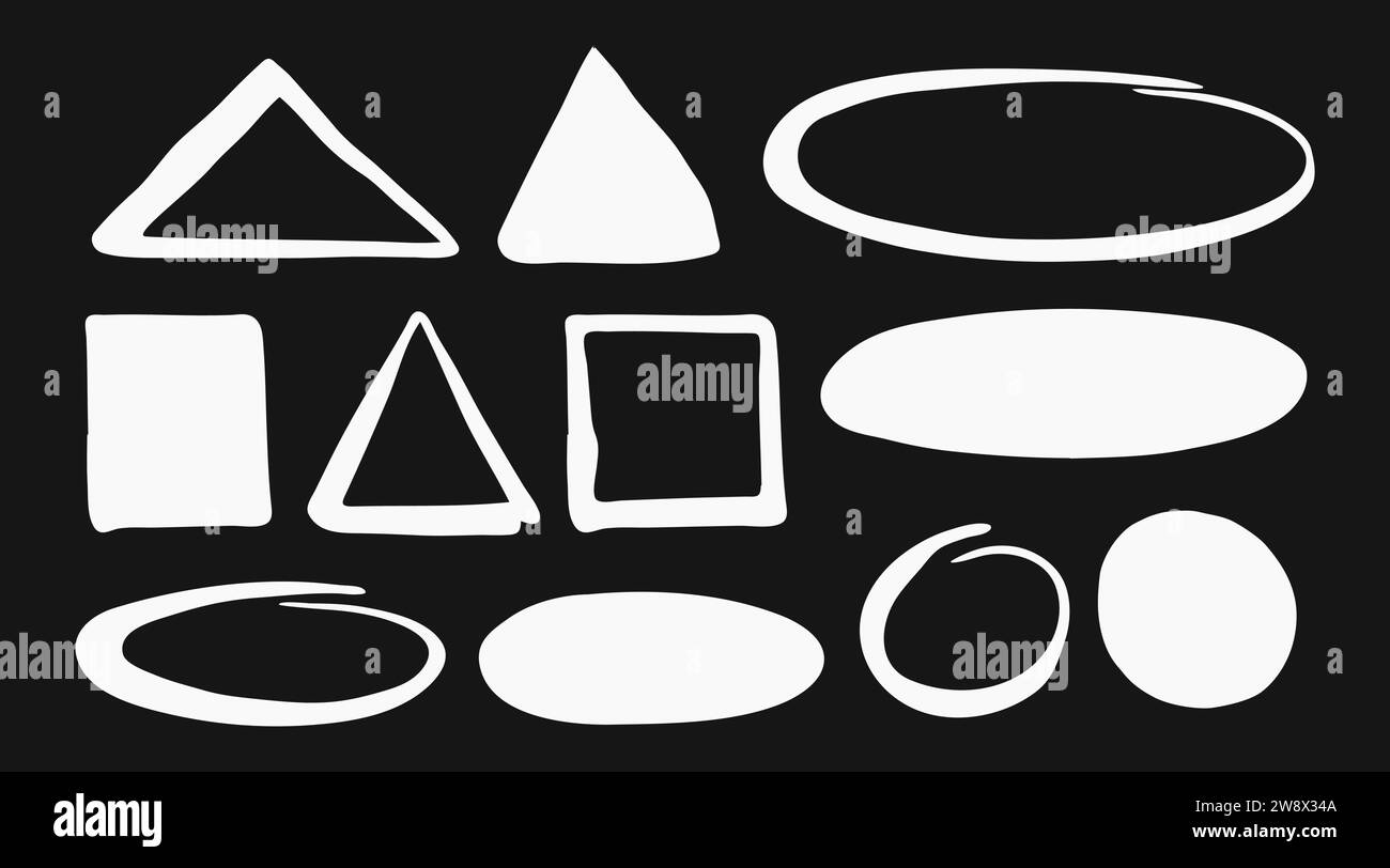 Hand painted brush strokes, dividers, circles and ornaments. Hand drawn ...