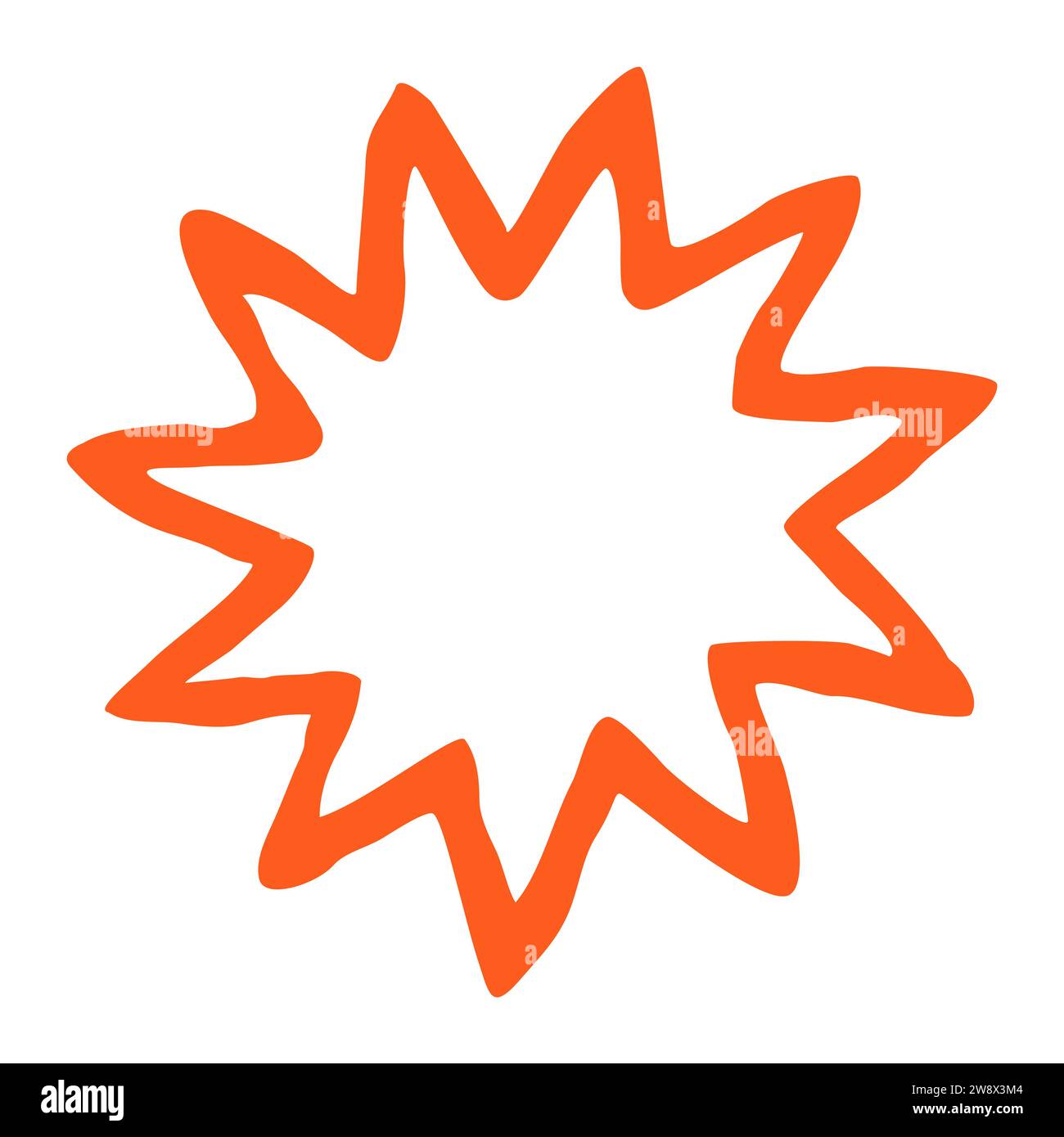 Hand drawn Sun painted with ink brush, isolated on white background ...
