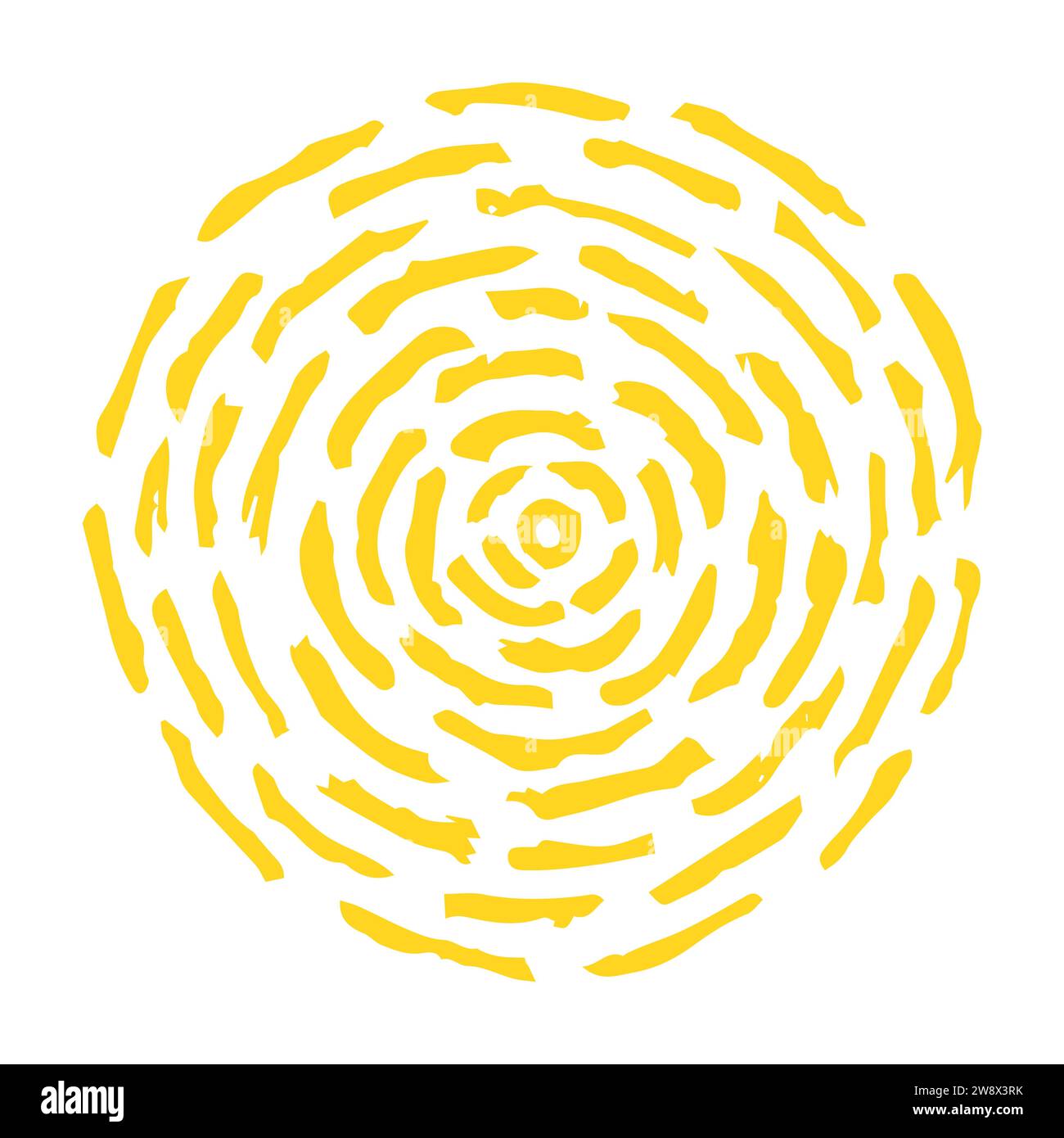 Hand drawn Sun painted with ink brush, isolated on white background ...