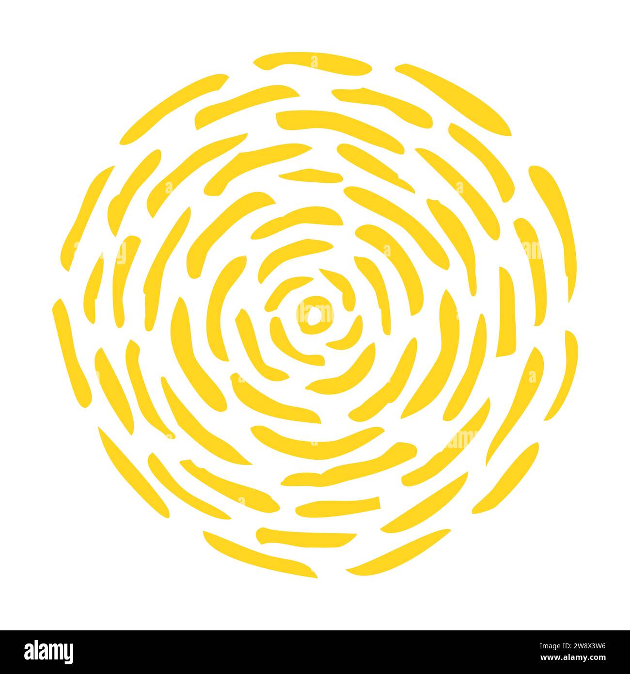 Hand drawn Sun painted with ink brush, isolated on white background ...