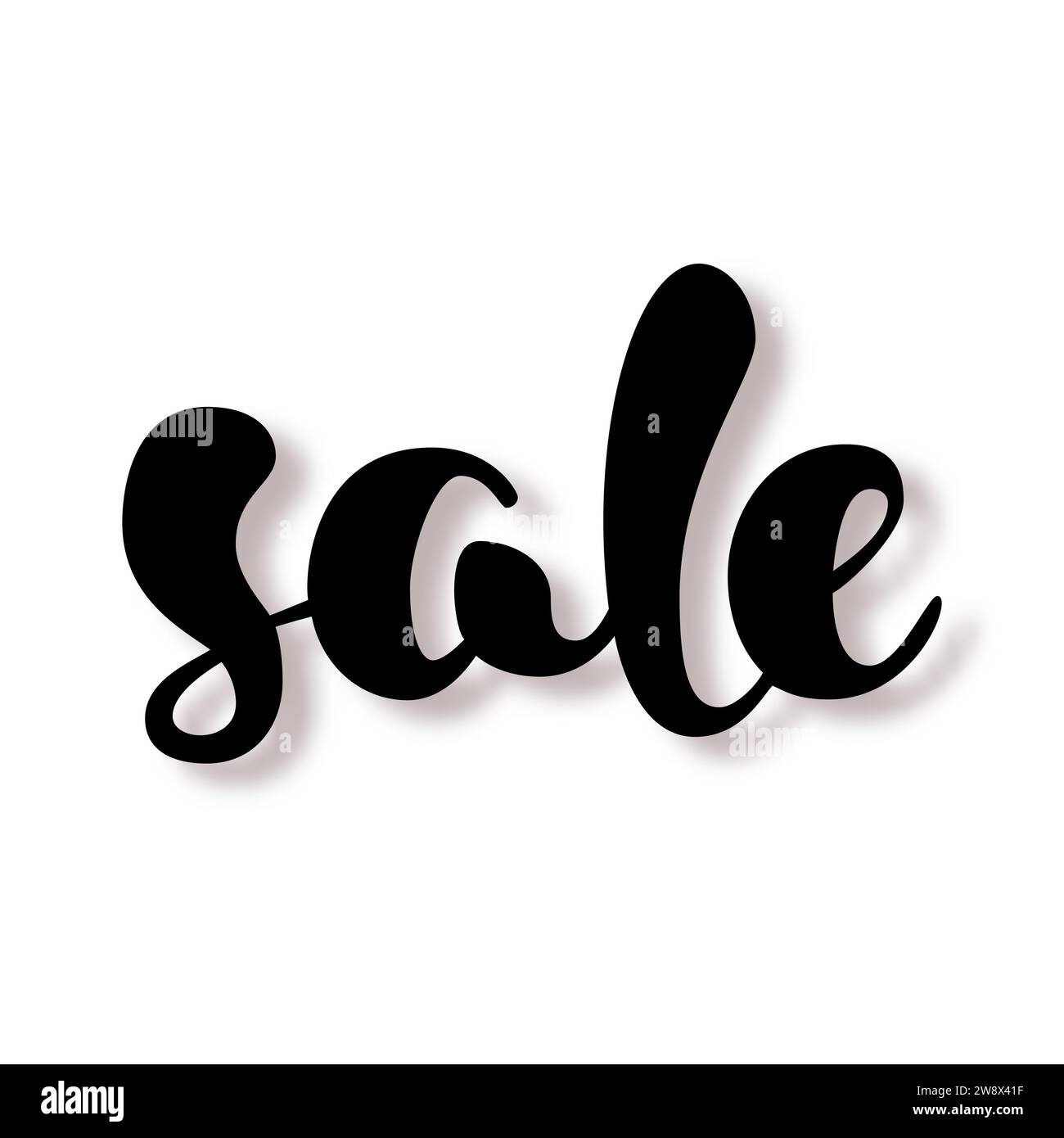 Modern SALE poster. Discount banner. Hand written lettering. The word ...