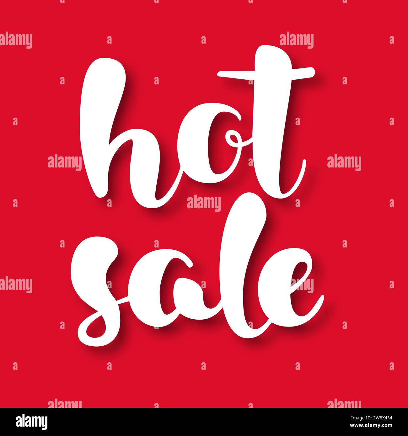 Modern HOT SALE poster. Discount banner. Hand written lettering. Words ...