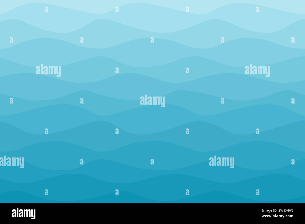 Sea water wavy blue gradient nautical background. Vector illustration ...